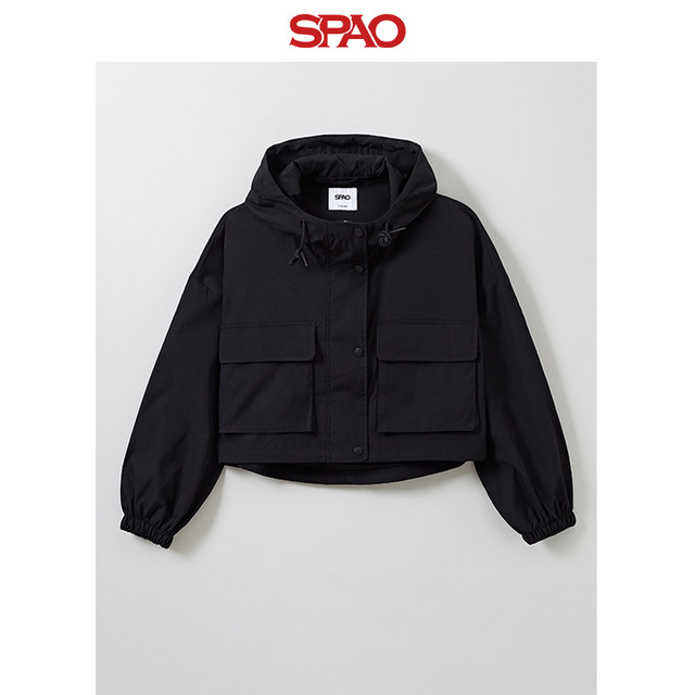 SPAO Korea's same style 2024 autumn new women's fashion casual hooded windproof jacket SPJJE23G91