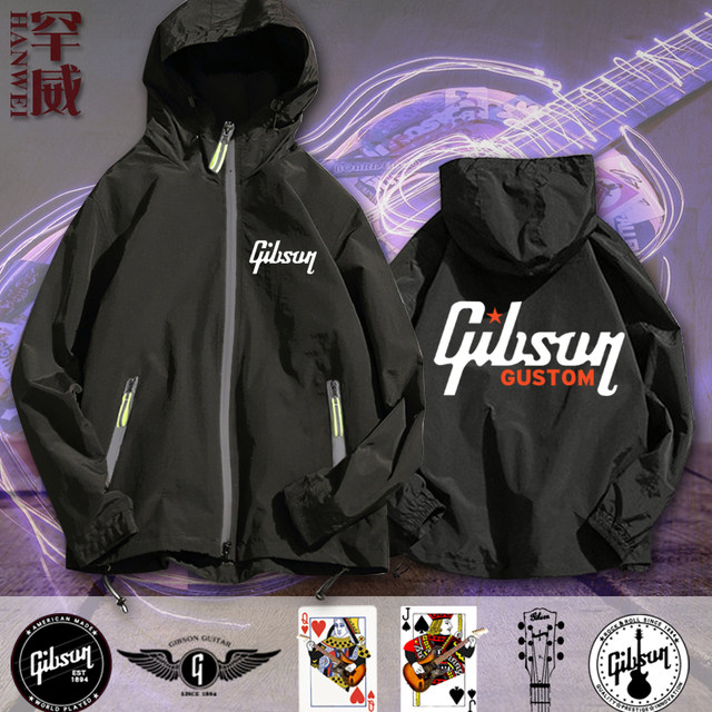 American Gibson Guitar Big G Rock Band Music Peripheral Jacket Hooded ...