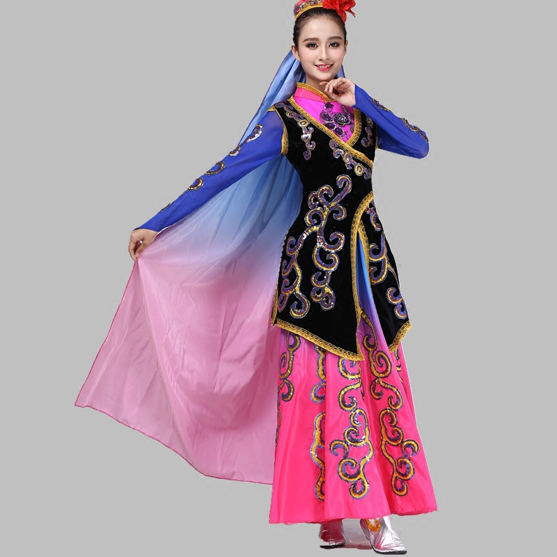 The new Hui dance clothing Xinjiang dance big skirt performed service ...