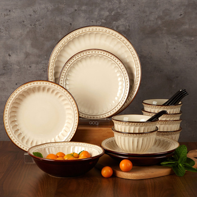 Yuquan official dishes, dishes, tableware, home set, wedding retro ...