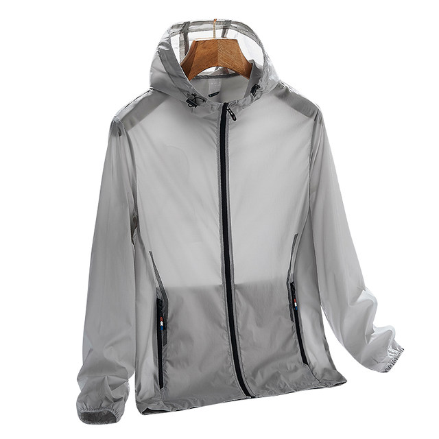 Sunscreen clothing men's ultra-thin ice silk jacket breathable ...
