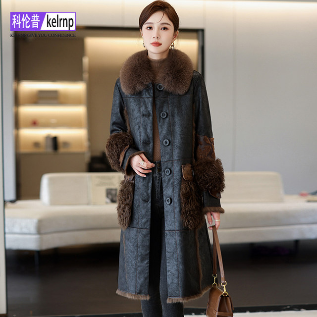 Rex rabbit real fur one-piece coat for women 2024 winter new mid-length ...
