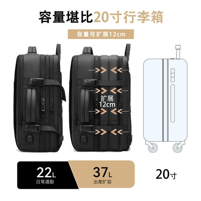 Reeyee backpack men's business trip short trip computer luggage bag ...