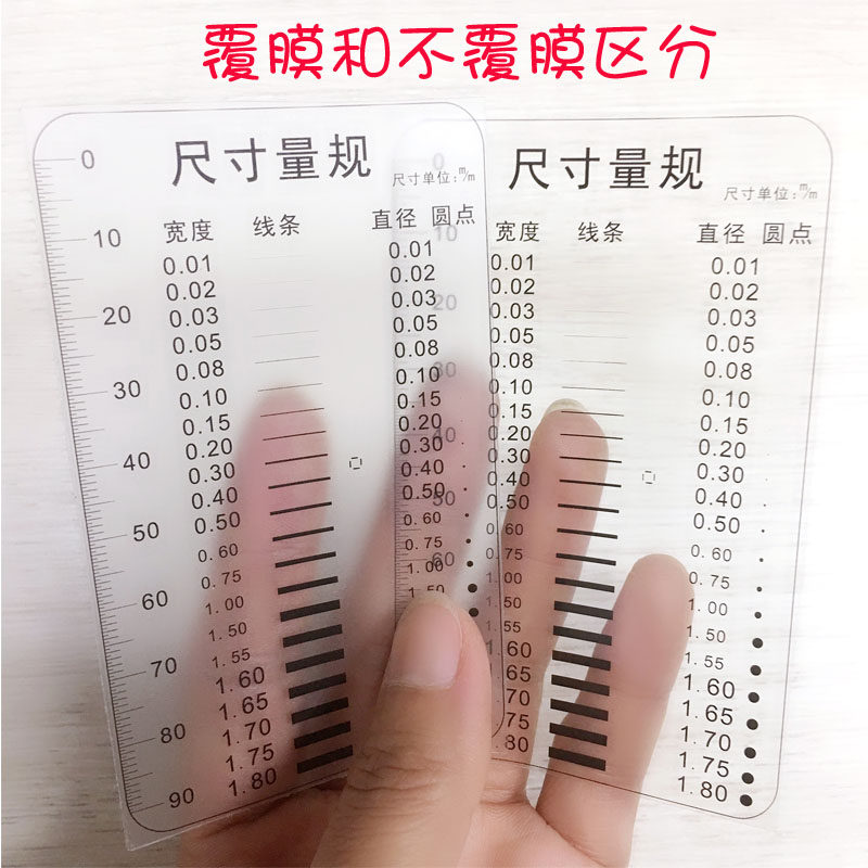 Stain Card Scale Standard Point Gauge: Point Line Gauge Film Ruler ...