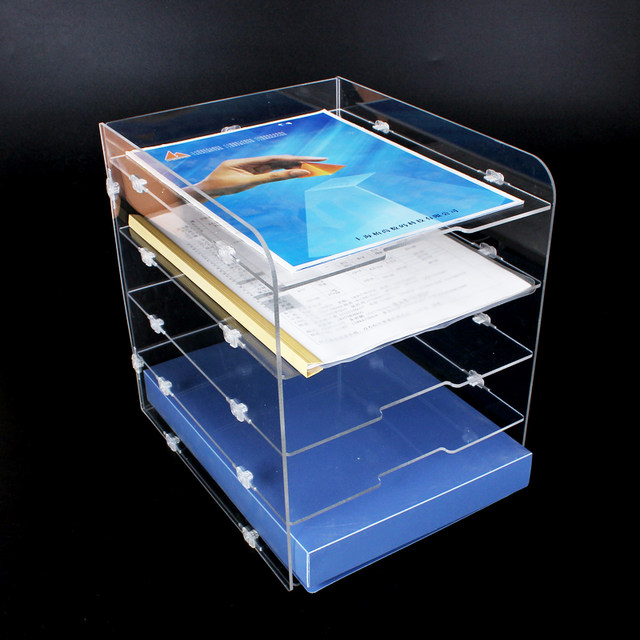 Xuandong office storage box acrylic file storage rack A4 multi-layer ...