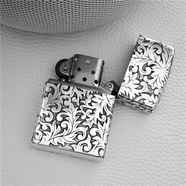 zippo genuine lighter sterling silver Tang grassland installed genuine ...