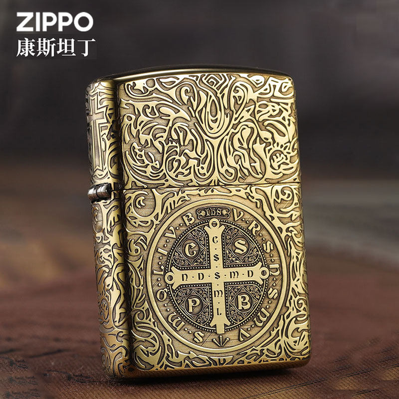 Encendedor Zippo Constantine de Cobre Puro - Regalo a Prueba de Viento ...