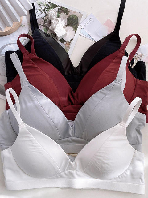 Yue Carey Girl Simple Steel Circle, Small Breast Light Noodle Underwear Comfortable Underwear ...