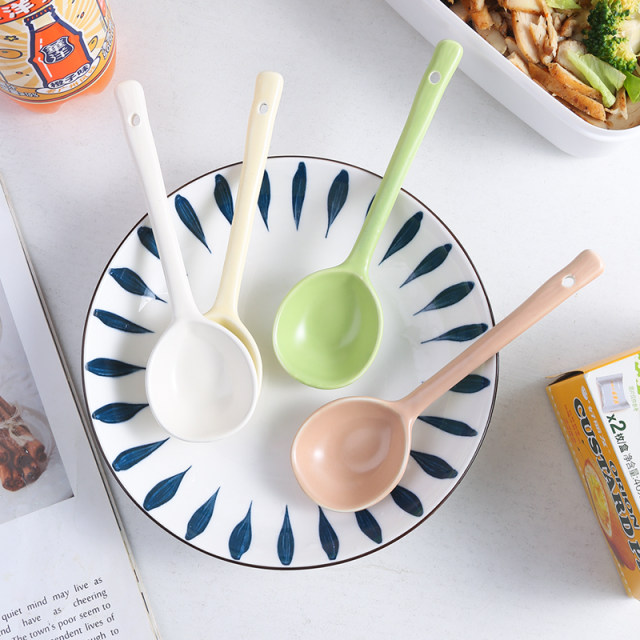 Ceramic spoon ins cute candy-colored small spoon Japanese-style ...