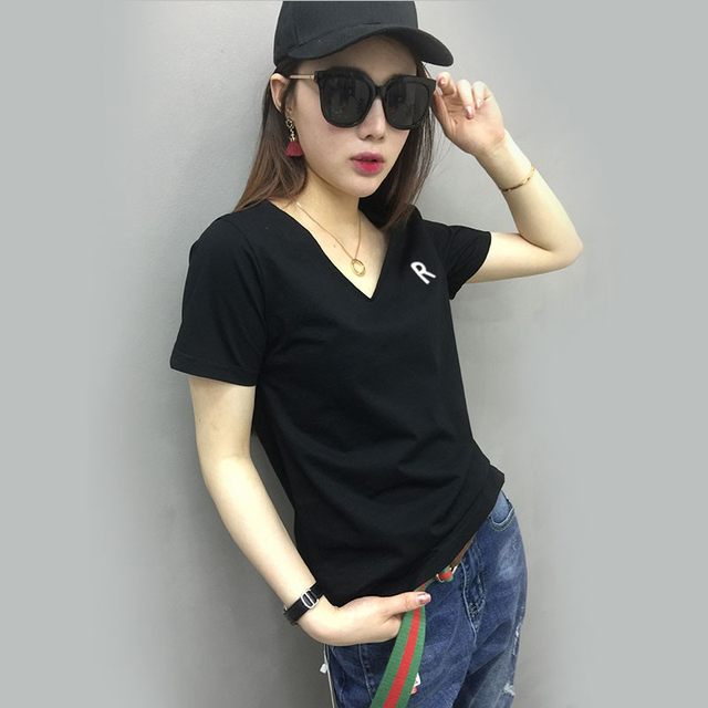Pure cotton short-sleeved T-shirt for women 2024 summer new fashion ...