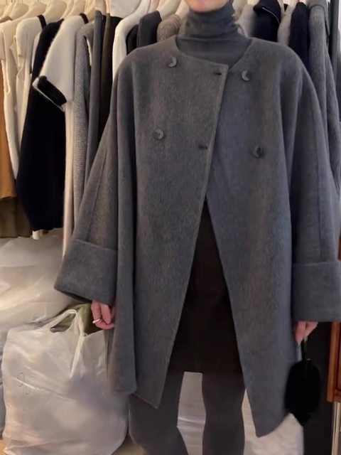 100% wool Korean style loose cloak coat for women autumn and winter ...