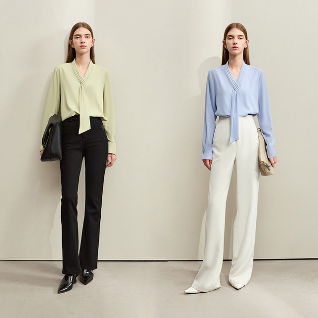 AMII French high -level white shirt 2024 new chiffon shirt early spring ...