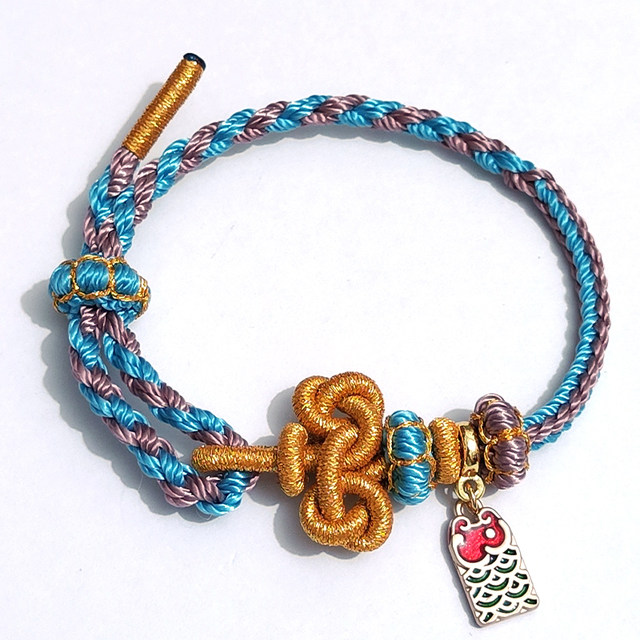 Wenchang handmade red rope uphill hand rope can wear beads and couples ...