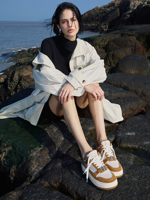 LUCIA TACCI Yao Chen's 25-spring and summer new cowhide mesh spliced ...