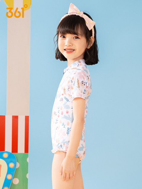 361 degrees children's conjoined swimsuit girl Xia cute foreign style ...
