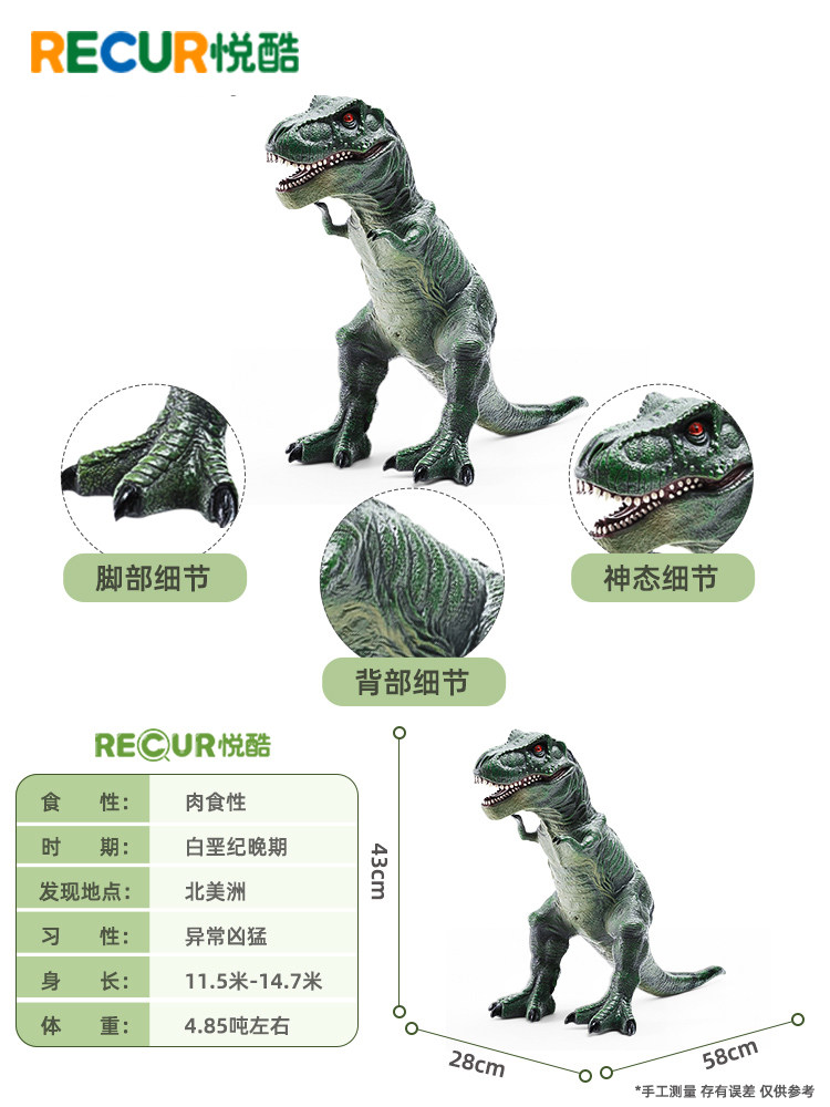 Mainan Dinosour Recur Jurassic - Model Tyrannosaurus Rex