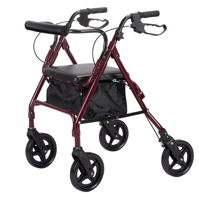 Foldable elderly people's mobility scooter can be pushed and can sit on ...