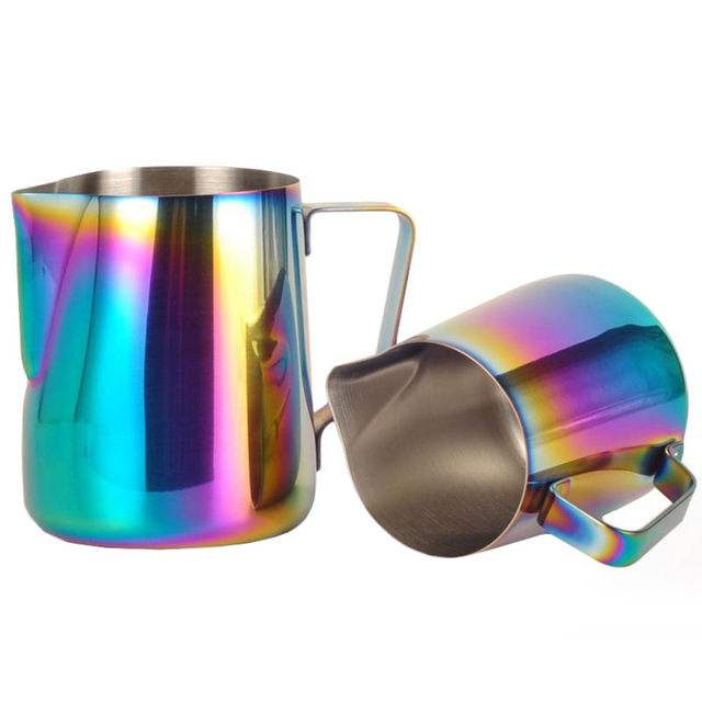 Frothing Stainless Steel Handle Ear Cup Jug 350ml Pitcher Pu