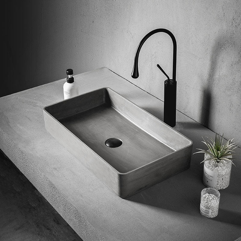 Estclass Rectangular Concrete Wash Basin - Micro Cement Countertop Sink