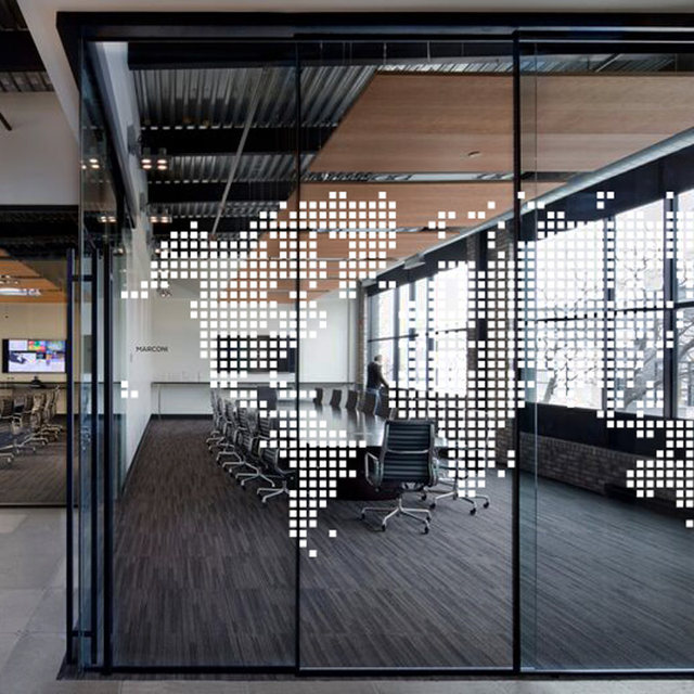 Creative custom transparent adhesive art glass sticker film map office ...