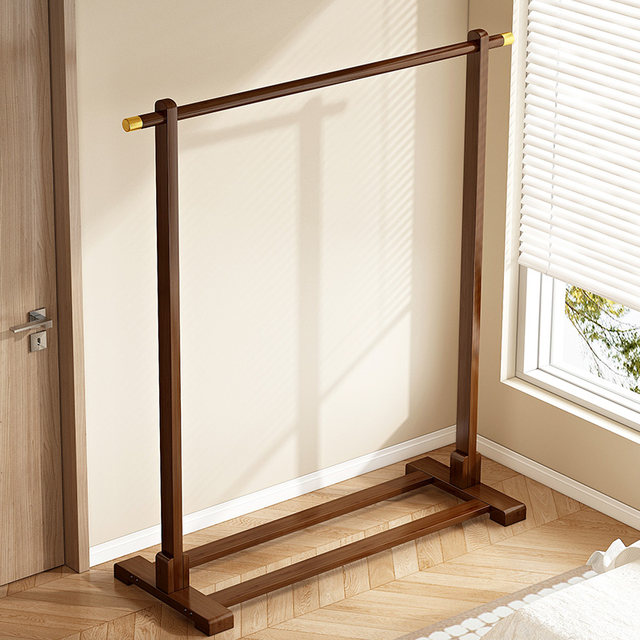 Household simple clothes hanger bedroom floor-standing non-solid wood ...