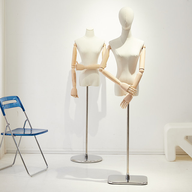 Clothing store female model rack wedding dress window dummy mannequin ...