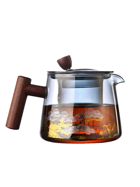 Glass teapot household high temperature resistant side handle teapot ...