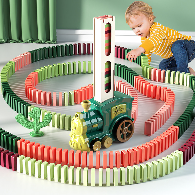 Aiyingle Automatic Domino Building Blocks Electric Train Toy Set