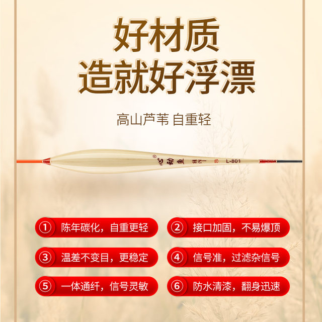 Heartbeat Fish Highly Sensitive Reed Float Eye-catching Bold Fish Float ...