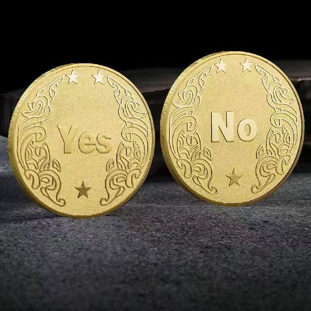 YES/NO decision-making coins, lucky wishing coins, props, toys ...