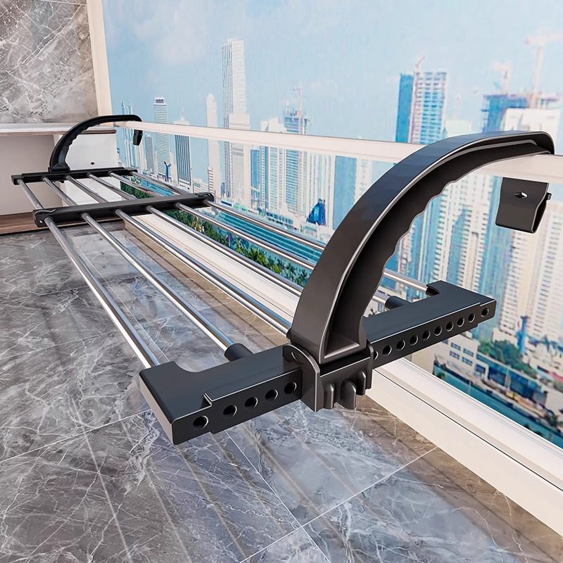 Jingmeng Balcony Clothes Drying Rack - Stainless Steel Retractable Shoe ...