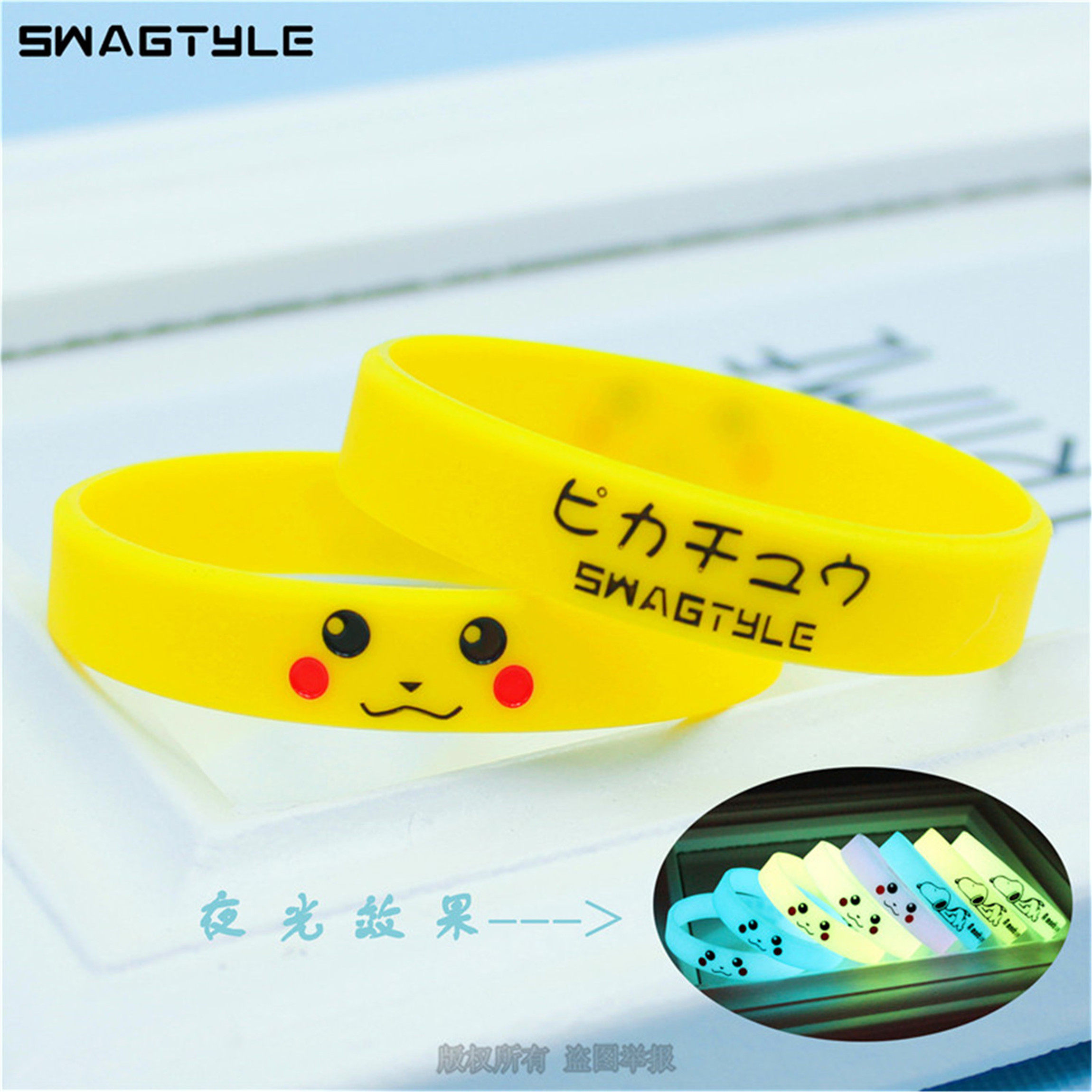 Bracelet Lumineux Pikachu & Snoopy - Couple & Amis