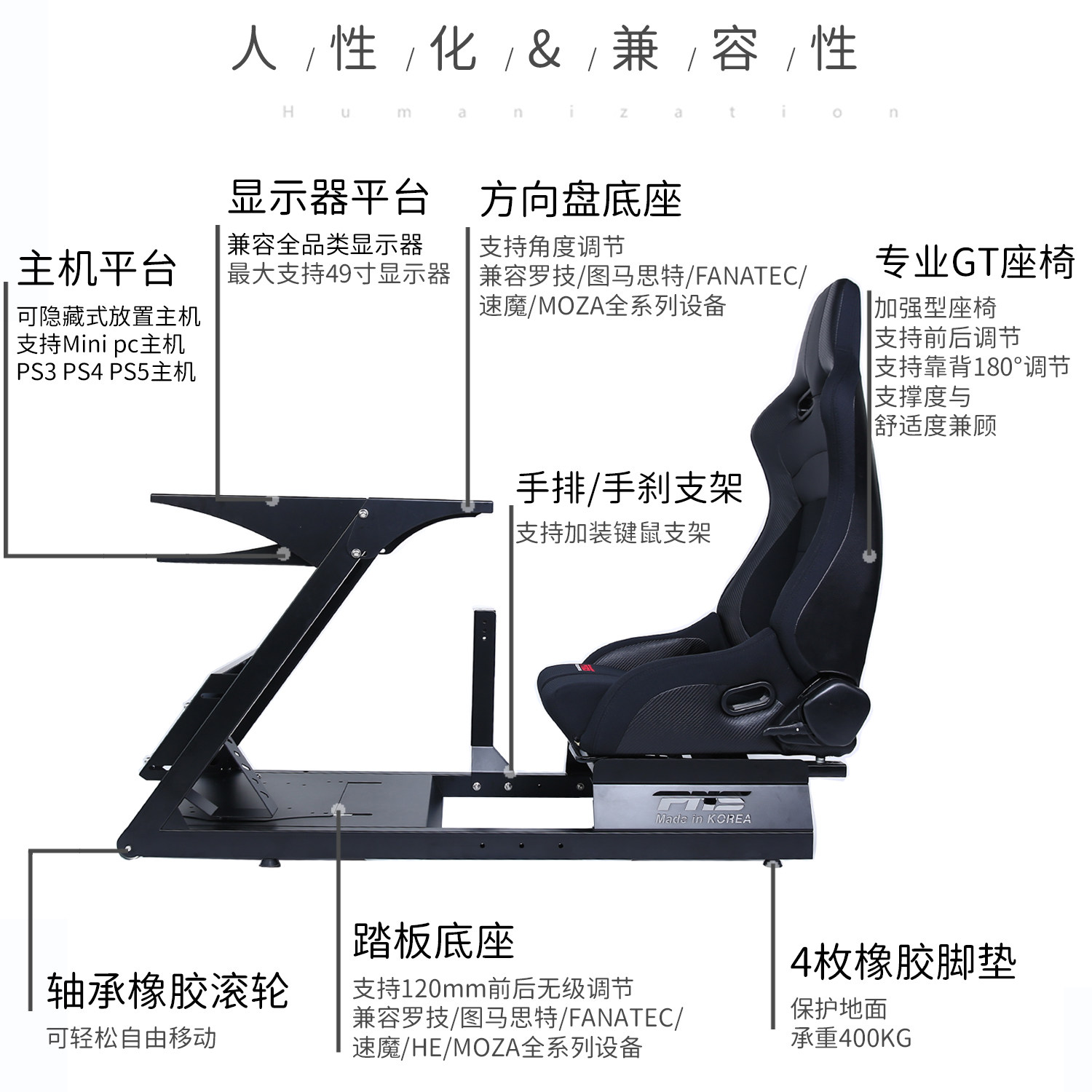 Pns GT-R Racing Simulator Cockpit - Juego Completo - PC USB