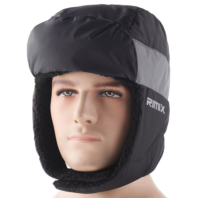 Outdoor down hat thickened Lei Feng hat mountaineering comfortable warm ...