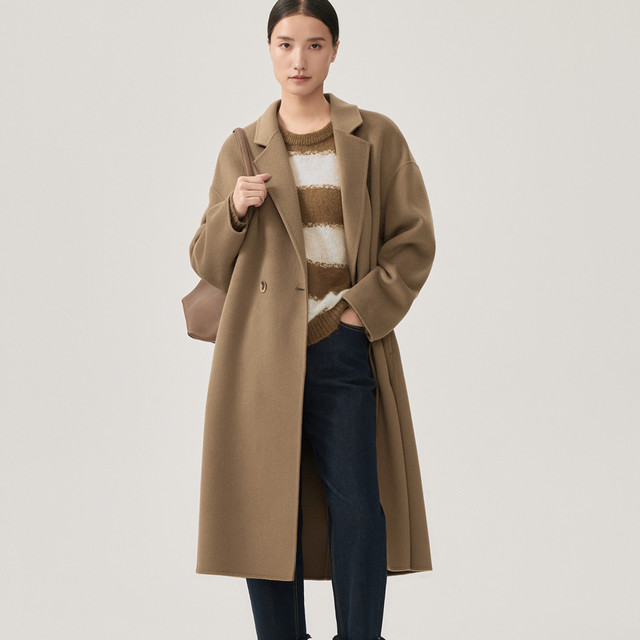 indicia Double-sided Cashmere Solid Color Sheep Wool Coat Jacket Winter ...