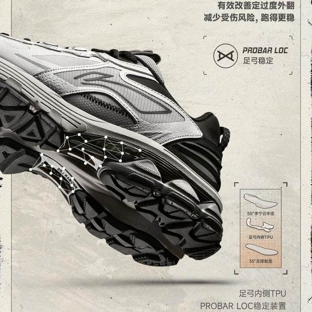 Li Ning Fuyao 2.0 Trail running shoes men's mountain retro shock ...