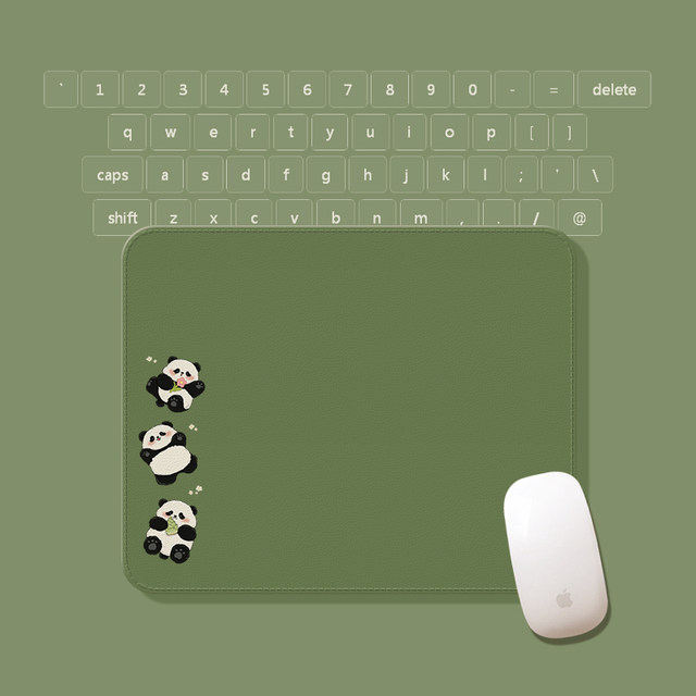 Green mouse pad light luxury high-end panda mouse pad small girl high ...