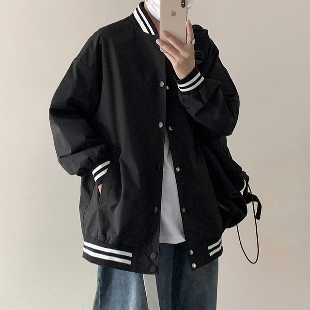 Autumn new oversize baseball jacket jacket men's loose large size ...
