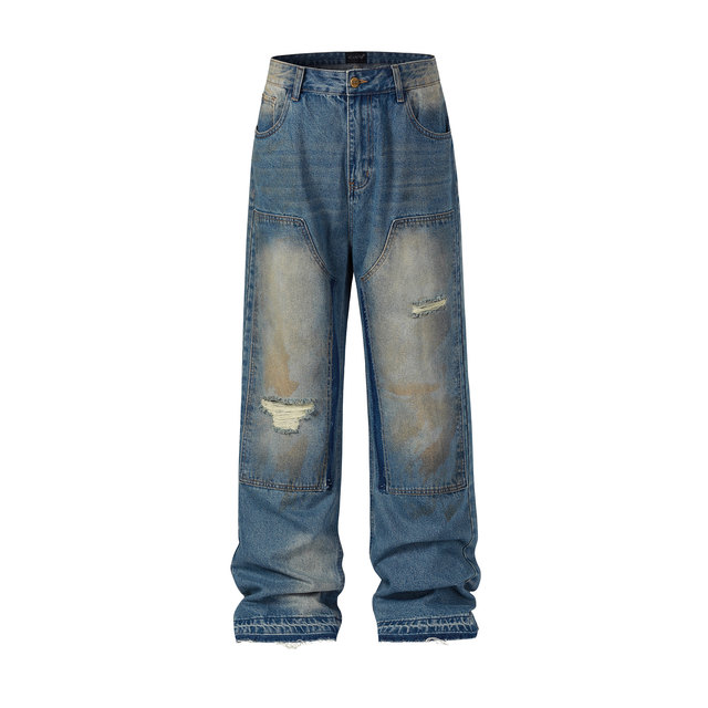 NOVACAM American retro washed, old, splashed, dirty, ruined straight ...