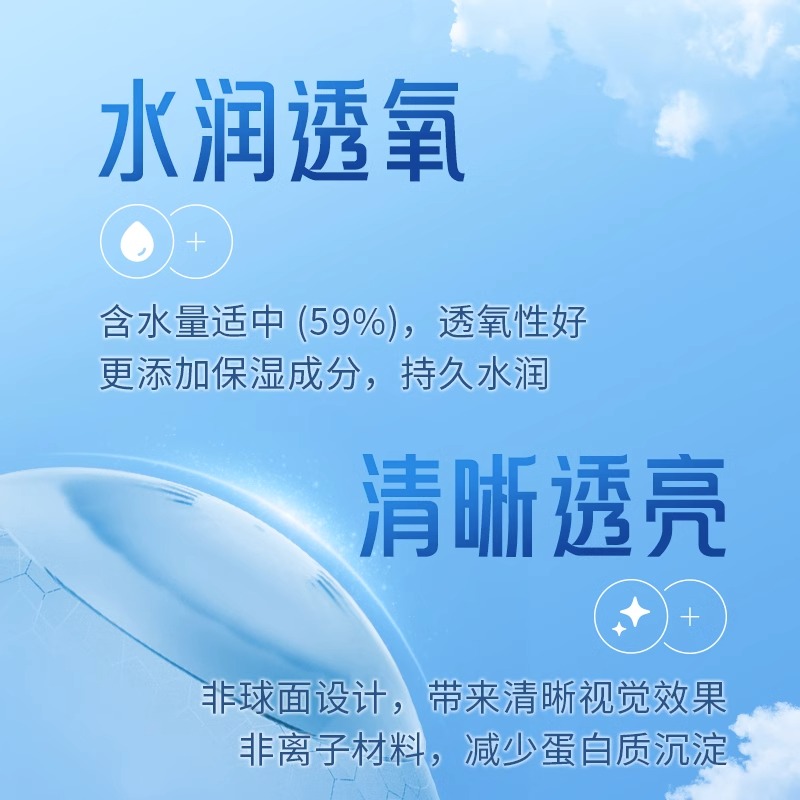 博士伦透明隐形眼镜日抛120片装清朗一日非月抛半年抛