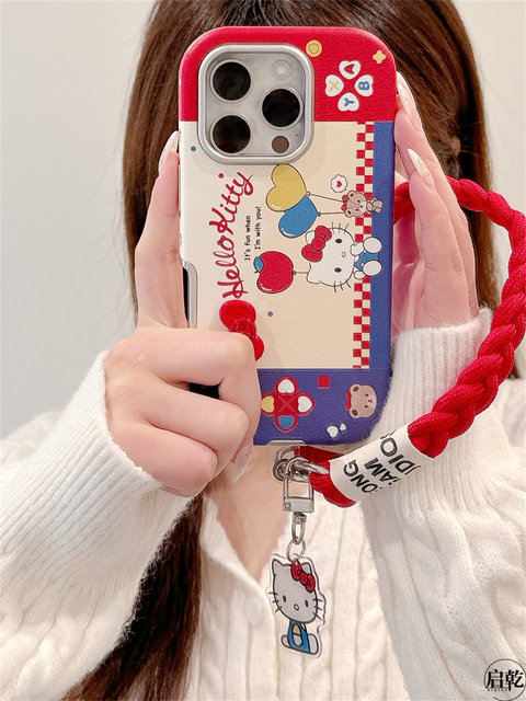 Qiqian Bear Hello Kitty game console wristband iPhone16/15 mobile phone case suitable for Apple ...