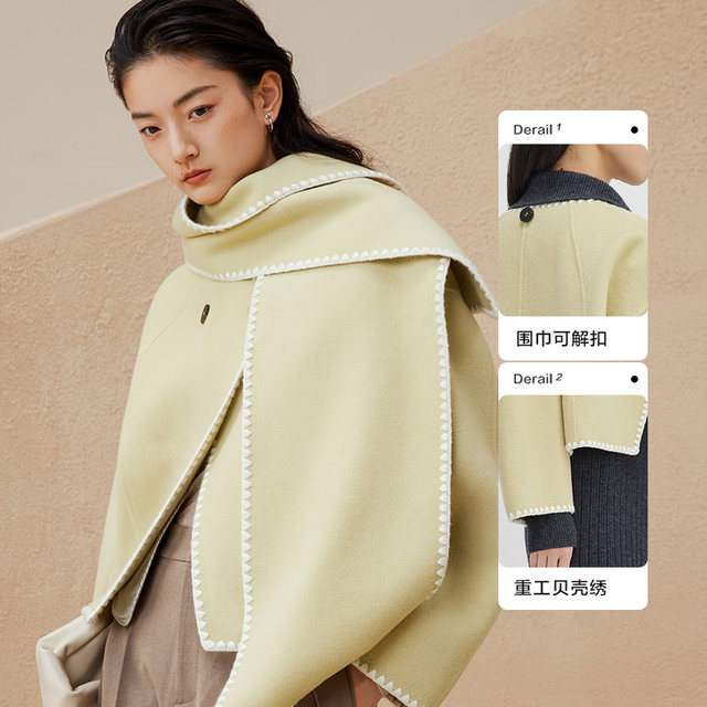 Short woolen coat winter design diagonal placket top for women