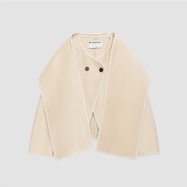 Short woolen coat winter design diagonal placket top for women