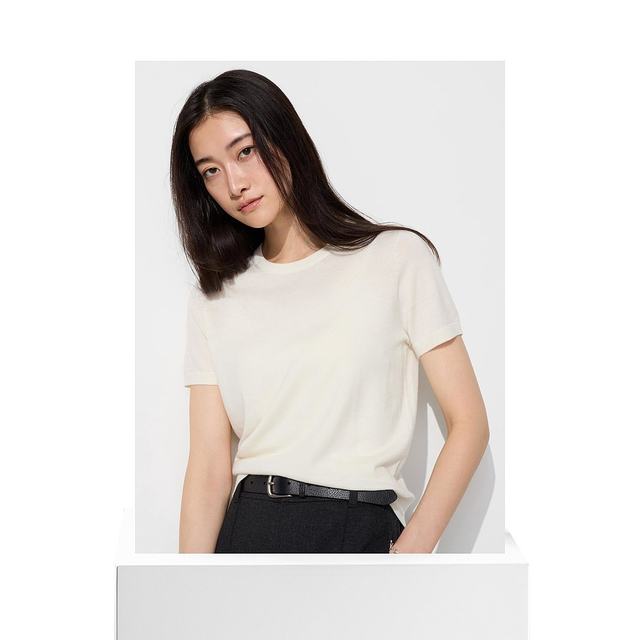 Sun Chao Running Legs UNIQLO Uniqlo Merrust Wool Round Sweater Women ...