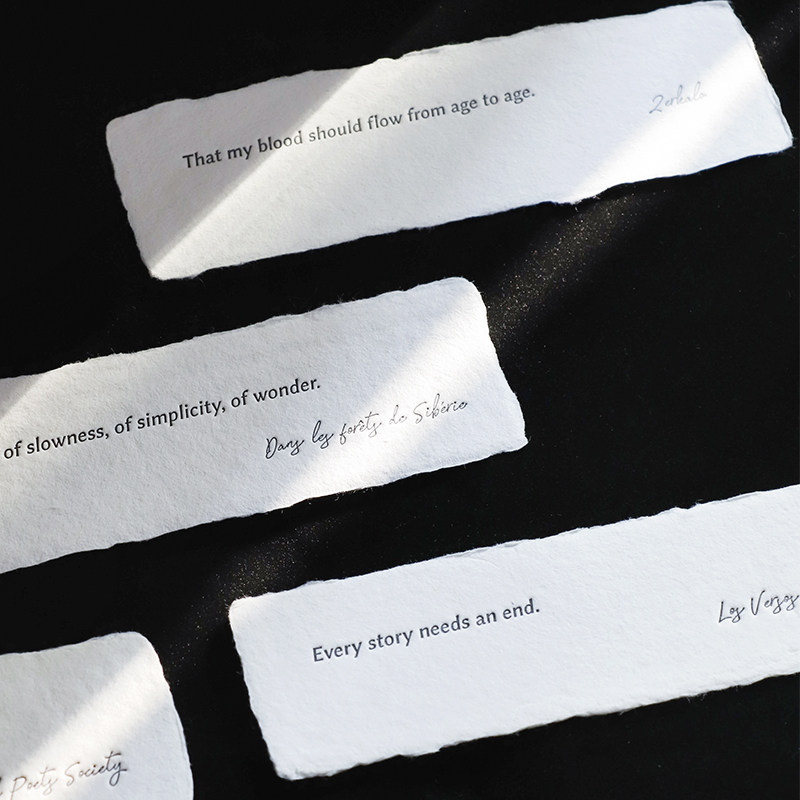 Poemsforyou Handmade Paper Bookmark - Poetry & Movie Lines Gift