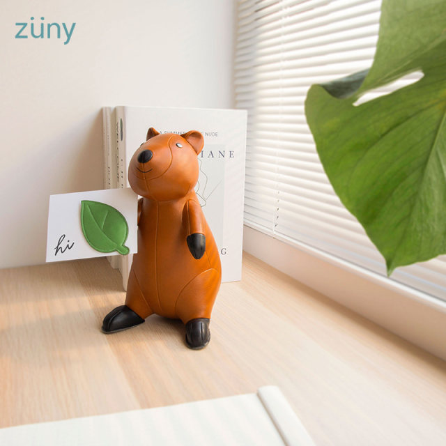 Zuny animal ornaments leather animal home quokka paperweight bookend ...