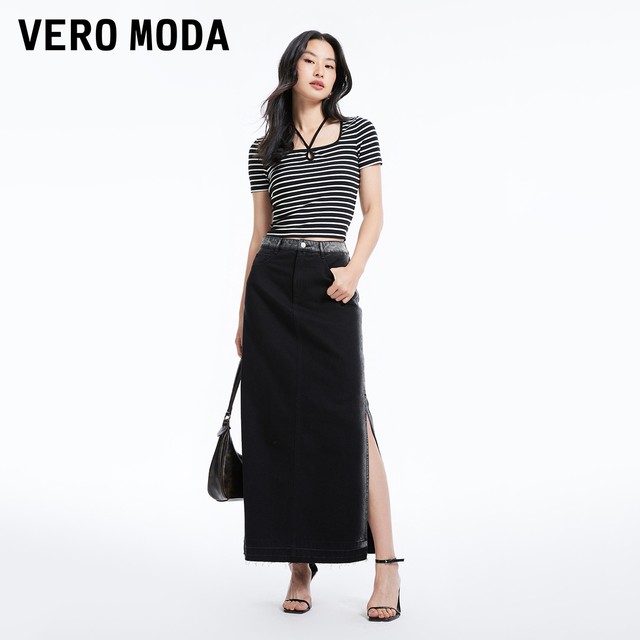 Veromoda Ole Half Skirt 2024 Spring and Autumn New Vintage Street Wind Betal Color Water ...