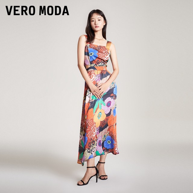 VEROMODA Ora dressed in autumn and winter new holiday casual print back suspenders temperament ...