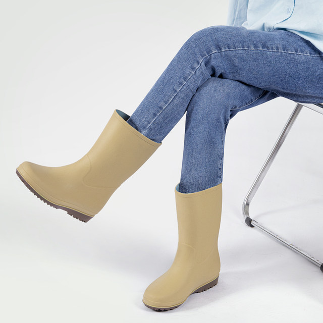 TPE rubber rain boots women's non-slip water shoes 2024 new fashion ...