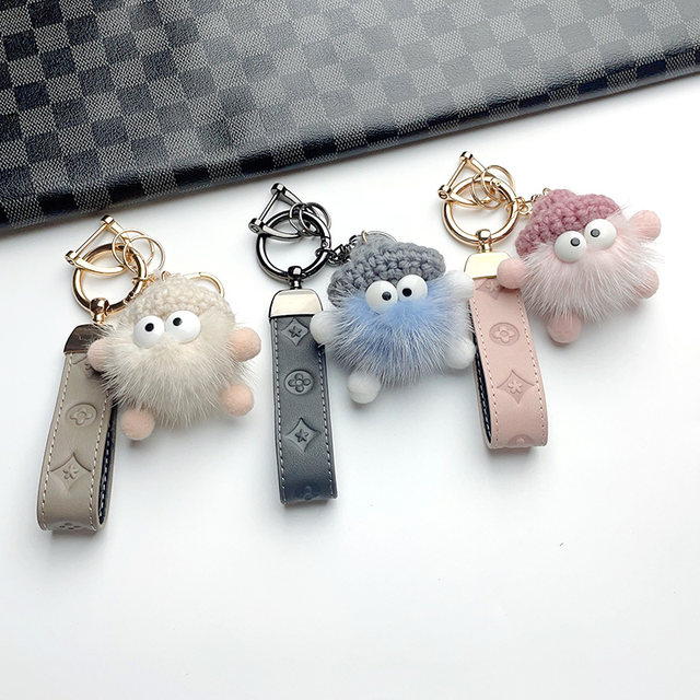 Keychains for cars, men, motorcycles, women, high-end plush pendants ...